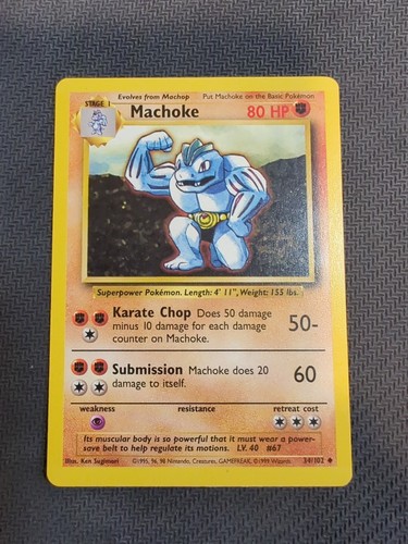Pokémon TCG Machoke Base Set 34/102 Regular Unlimited Uncommon | eBay