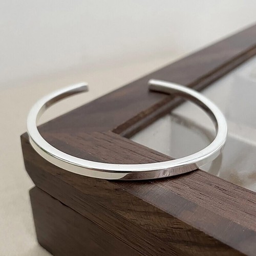 925 Sterling Silver Vintage Simple Open Cuff Elegant Bracelet Stylish New Bangle | eBay