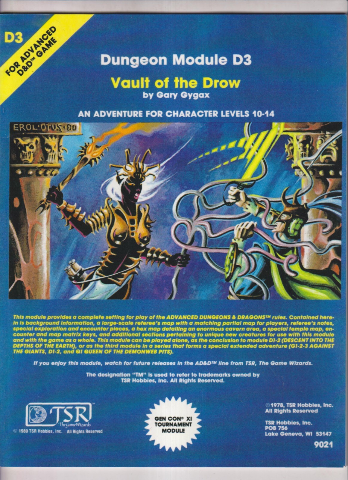 ADV D&D DUNGEON MODULE 3 VAULT OF THE DROW LEVEL 10-14 *REPRINT* NEW | eBay