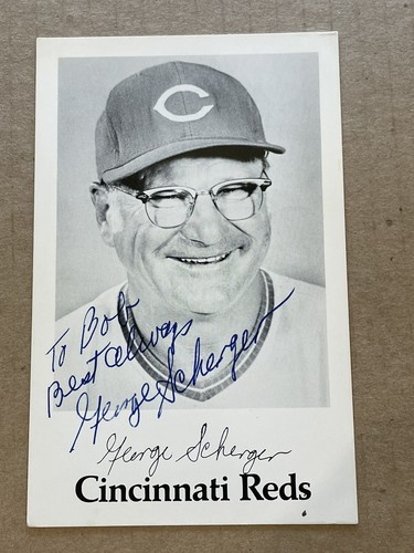 1975 Cincinnati Reds George Scherger Signed Team Issue Postcard | eBay
