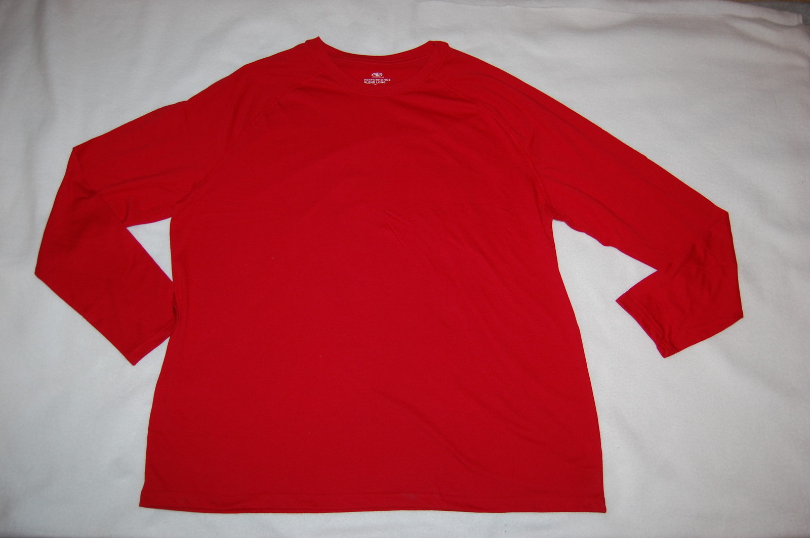 Mens RED L/S TEE SHIRT Performance Blend ATHLETIC WORKS Size XL 46-48 ...