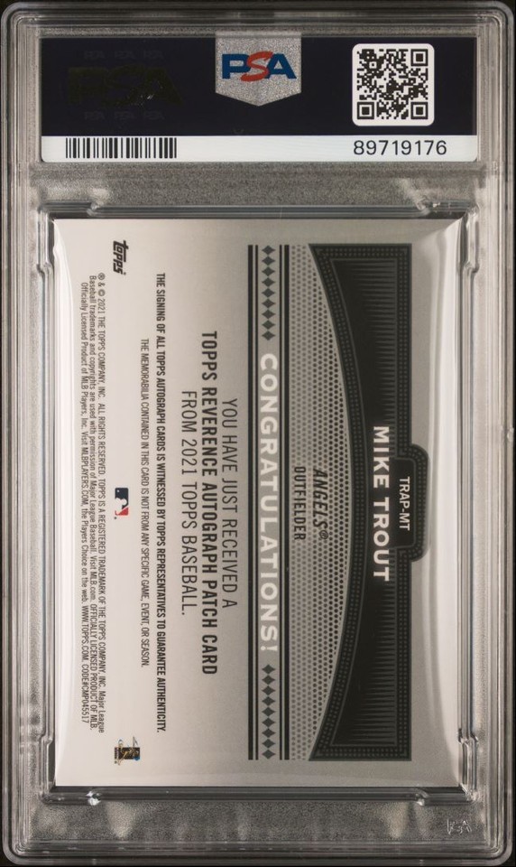 2021 Topps Reverence Patch On Card Auto Mike Trout /10 Pop 1 (N/H) | eBay