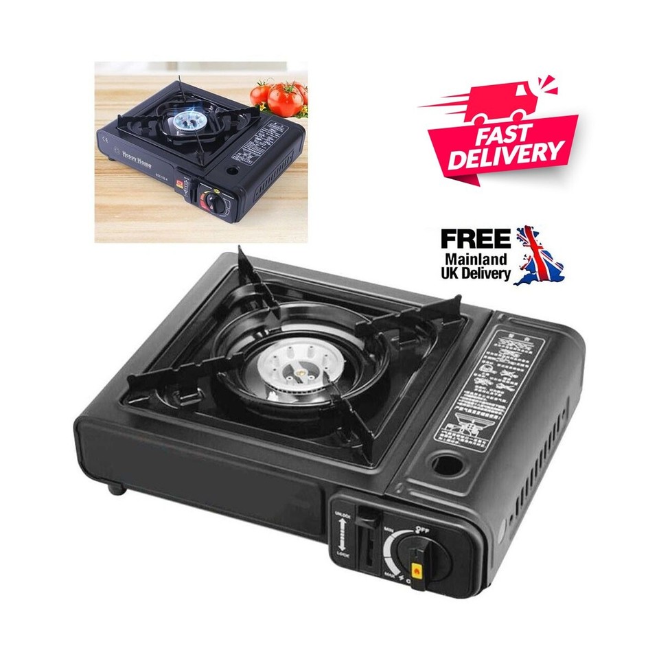 4x Butane Gas + Portable Camping Outdoor Cooker Stove Single Burner BBQ ...
