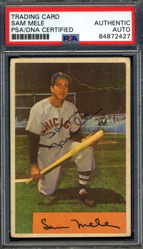Sam Mele PSA DNA Signed 1954 Bowman Autograph | eBay