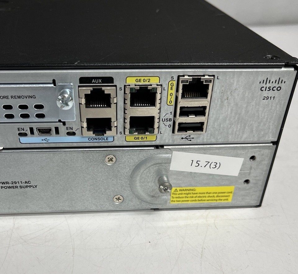 CISCO 2911 Gigabit SECURITY ROUTER CISCO2911/K9 ios-15.7 | eBay