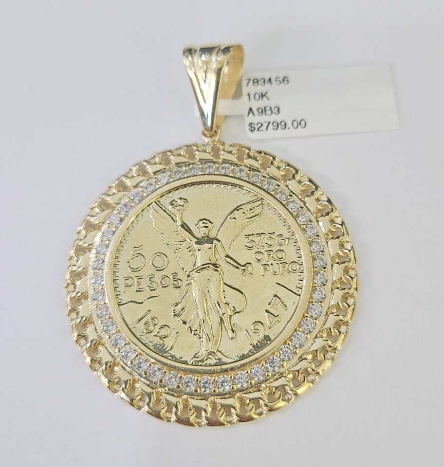 10k Centenario Coin Charm Yellow Gold 50 Pesos 1947 Mexico/Mexican Coin ...