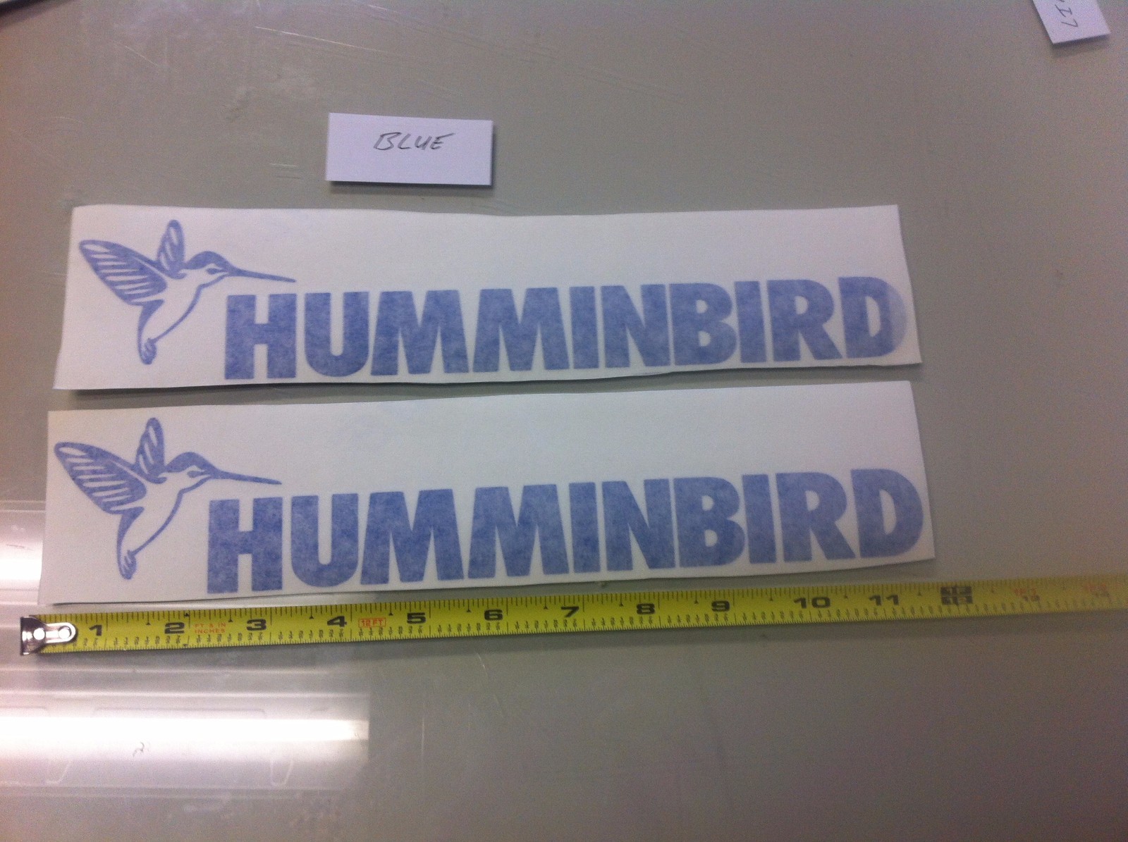 x2 Humminbird BLUE 11" vinyl sticker decal lake truck boat fishing lake ...