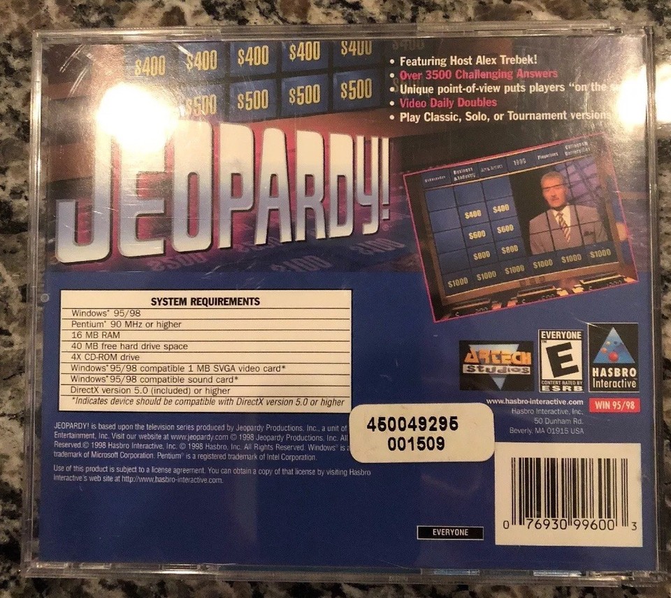 Jeopardy CD-ROM Jewel Case (PC, 2000) 76930996003| eBay