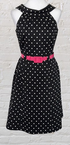 Eliza J Black & White Polka Dot Dress Sz 6 Rockabilly Office Siren ...