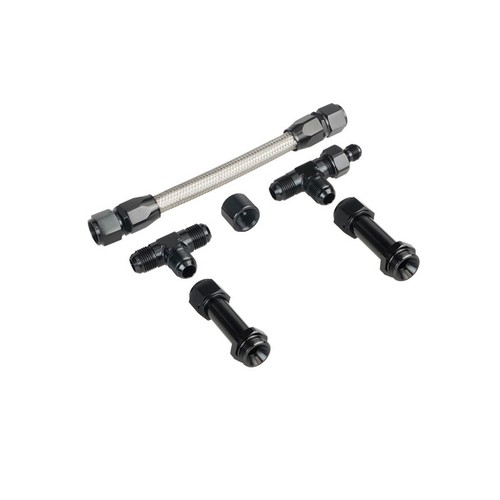 8AN Male Flare Dual Inlet 4150 Fuel Line Kit 7/8" Stainless Carburetor ...