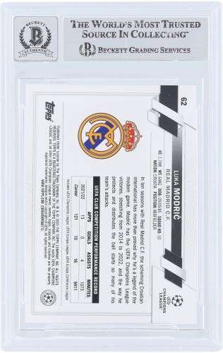 Luka Modric Real Madrid CF Signed 2022-23 Topps Chrome UEFA #62 Beckett ...