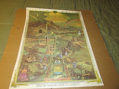 RARE 1887 FROM DARKNESS TO LIGHT Pettibone Mfg Co Original Litho ...