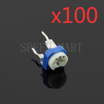100 pcs 500KΩ Blue White Adjustable Resistor Resistance 504 | eBay