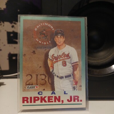 RARE ERROR Cal Ripken Jr. "Ironman 2,130" Fleer '92 #711 | eBay