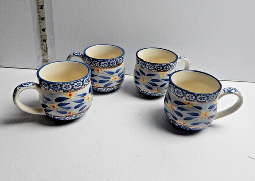 4 Temptations By Tara Coffee Mugs Old World Blue Cottagecore Tea Cups ...
