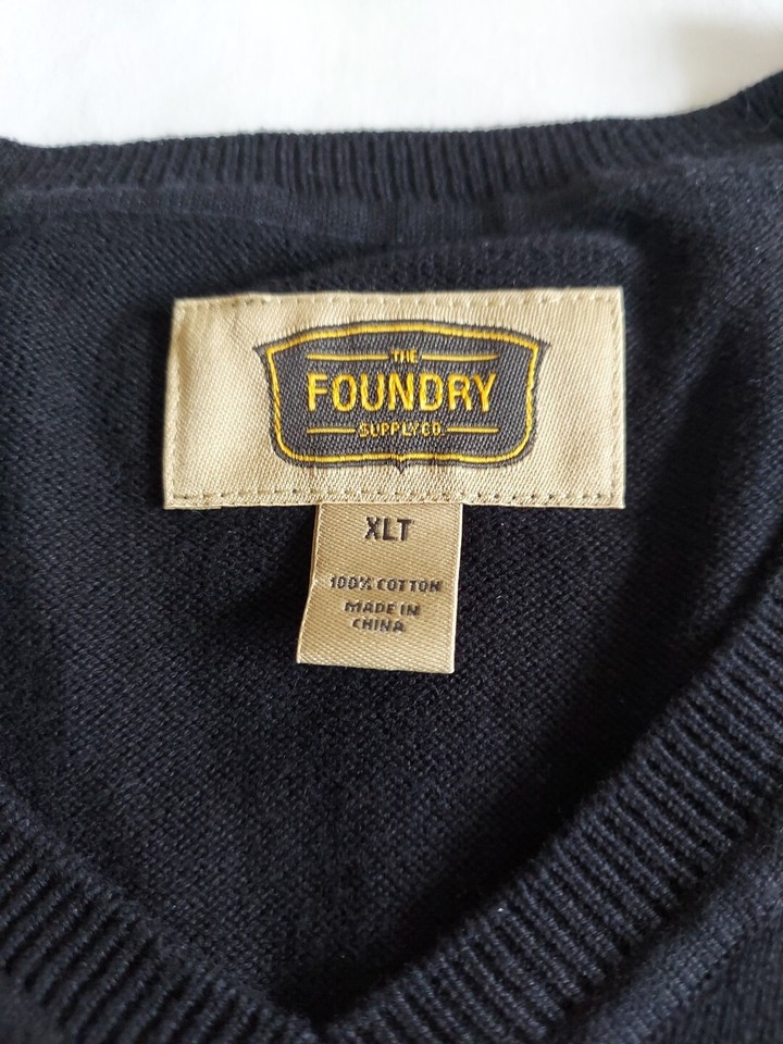 The Foundry Supply Co. Mens Black Sweater Vest Size XLT | eBay