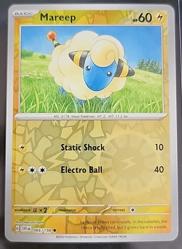 Pokémon TCG Mareep Scarlet & Violet Base Set 066/198 Reverse Holo ...