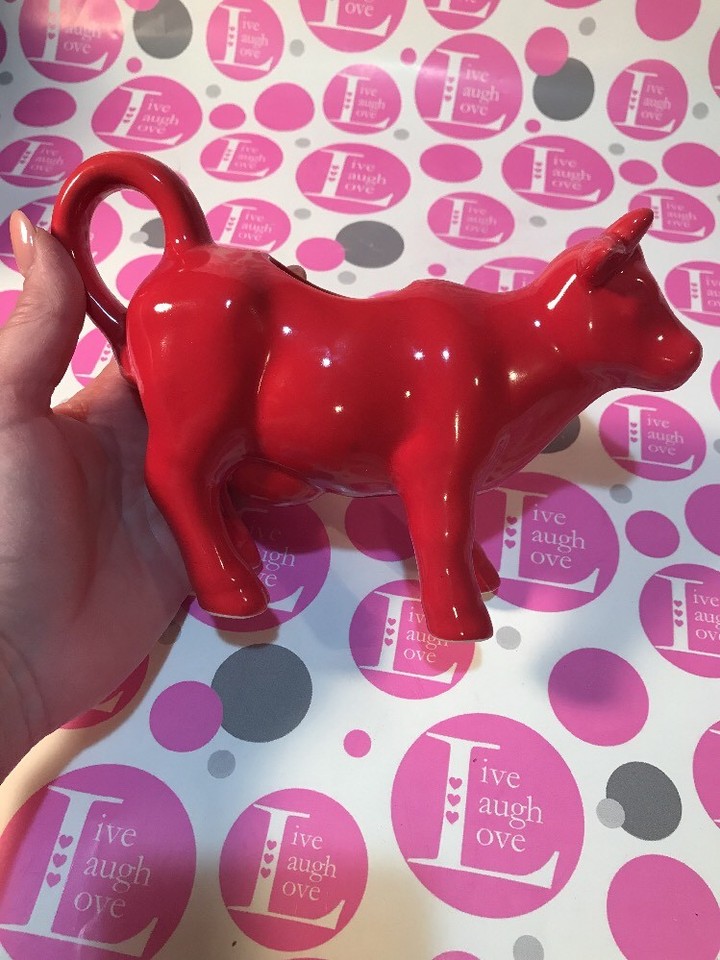 Food Network Stoneware Red Cow Creamer Pitcher | eBay