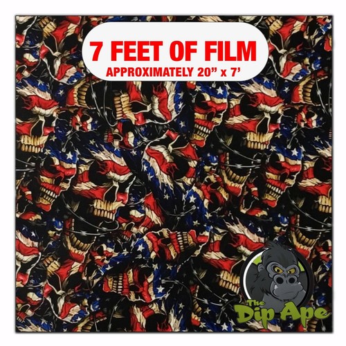 Hydrographic film Flag Skulls hydro dip dipping 7' x 20" US Flags | eBay