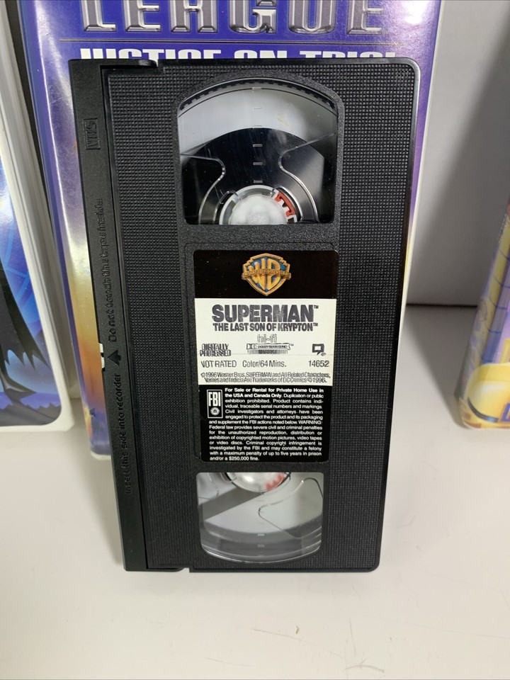 DC Comics Warner Brothers VHS Animation Lot: 2 Justice League tapes & 1 ...