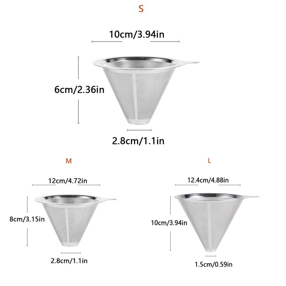 Stainless Steel Coffee Funnel 800 Mesh Coffees Drip Mesh Kitchen ...