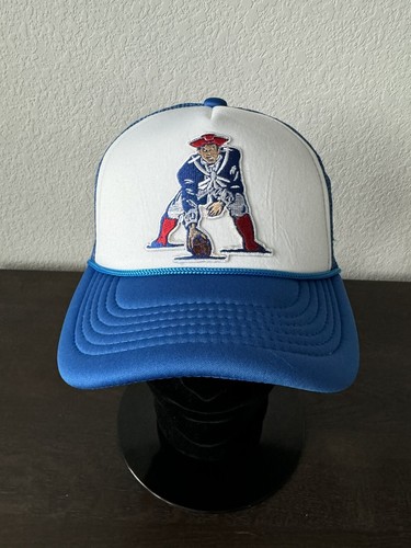 THROWBACK CLASSIC LOGO New England Boston Patriots Blue Trucker ...