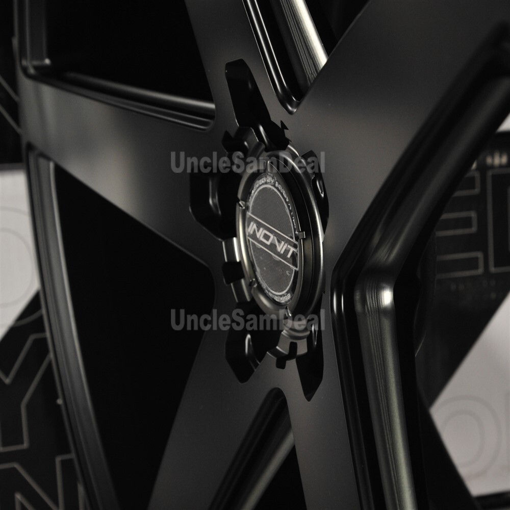 22x10.5 5x114.3 +40 INOVIT ROTOR BLACK MACHINE FACE TINT 5 SPOKE WHEELS ...