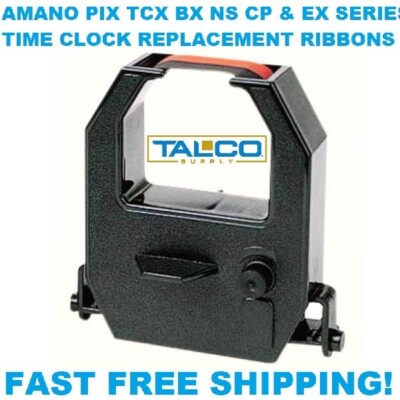 (12) AMANO PIX TCX BX NS CP & EX Series Time Clock RED & BLK Ink ...
