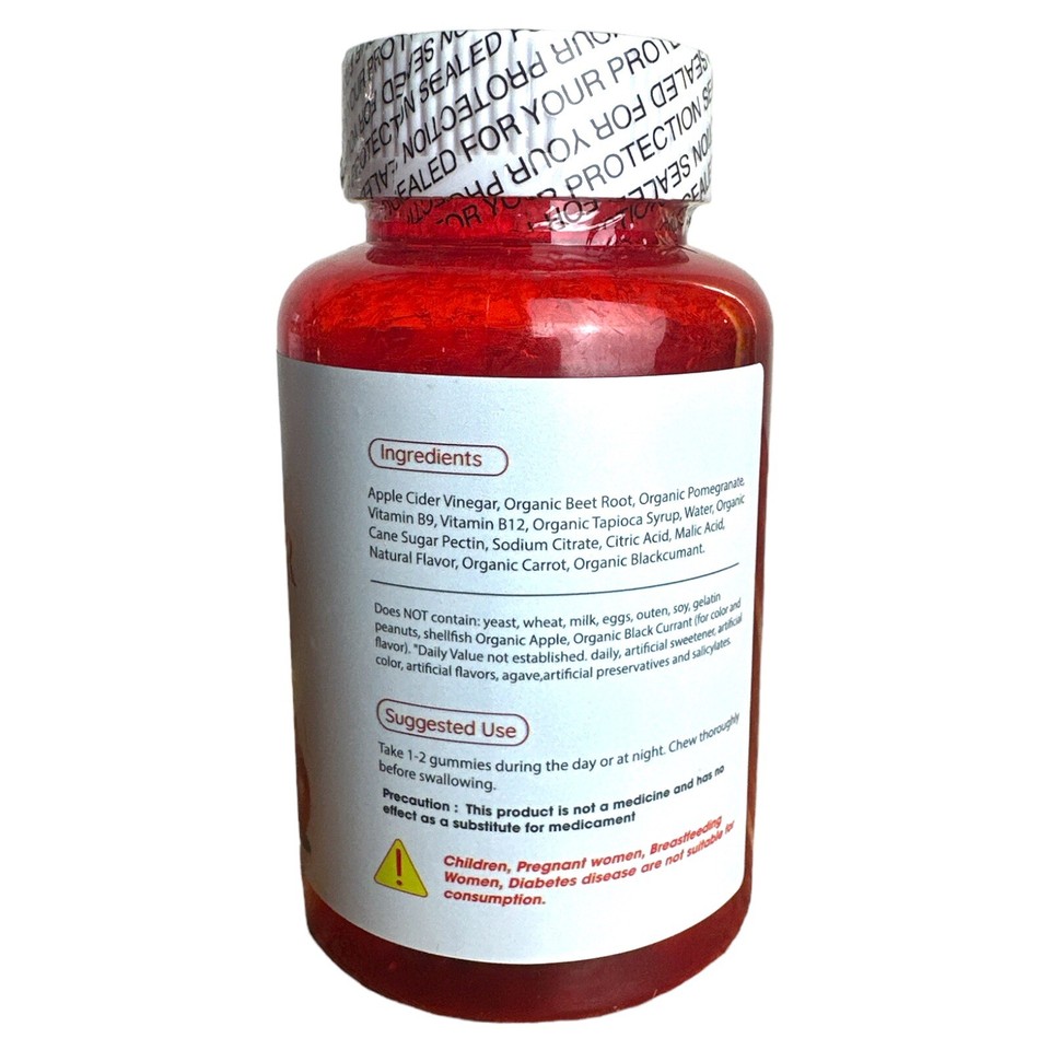 FITGUM Extra Strength Apple Cider Vinegar Apple Flavor/60 Chewable ...