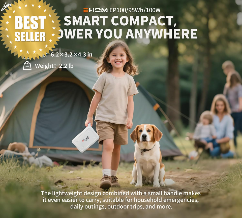 Portable Power Station 95Wh 100W Solar Generator with AC USB DC Outlets ...