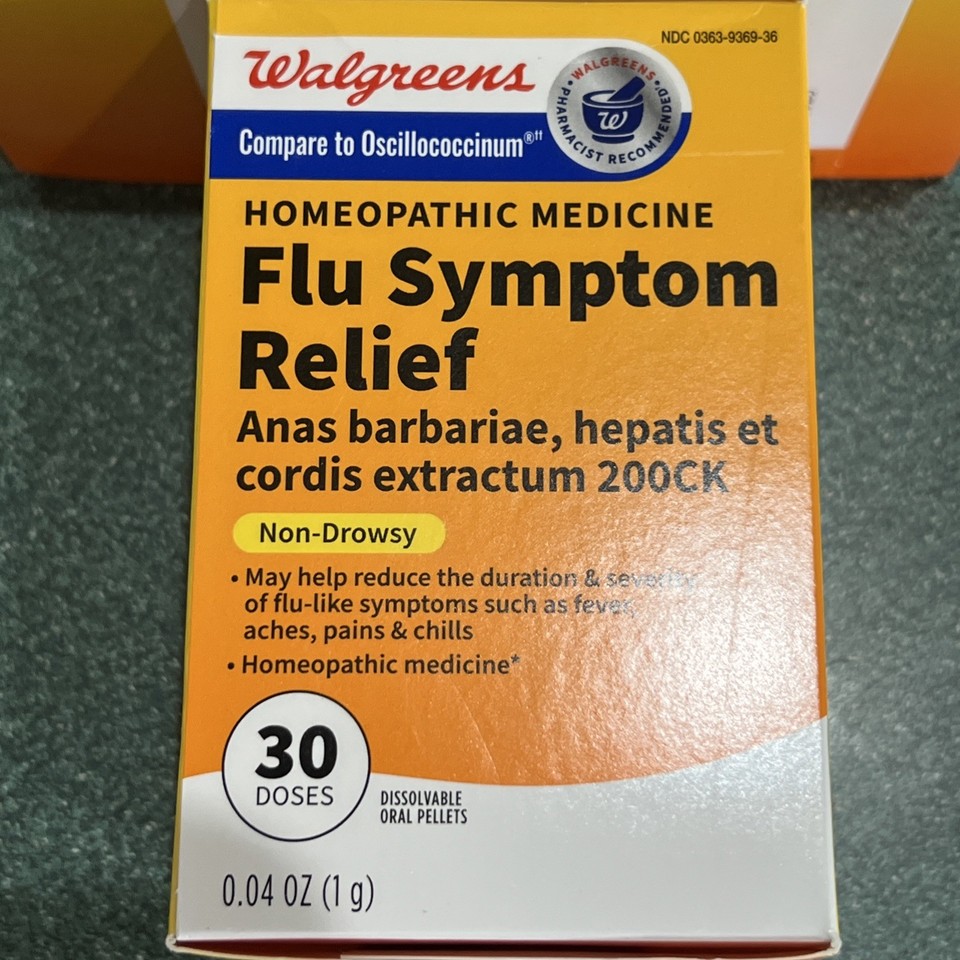 Set Of 3 Walgreens Flu Symptom Relief HOMEOPATHIC MEDICINE-30 ...