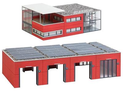 HO Faller MODERN FIRE STATION : Model Building KIT #130160 : SHIPS from ...