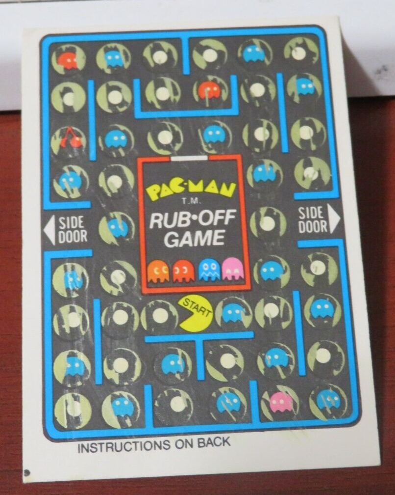 NS153 1980 FLEER PAC MAN STICKER RUB OFF GAME | eBay
