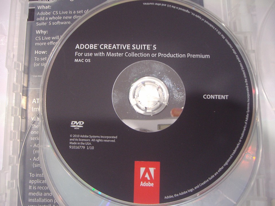 Adobe Creative Suite 5 CS5 Master Collection For MAC OS Full DVD ...