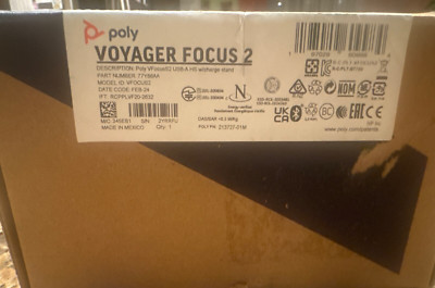 Poly Voyager Focus 2 Bluetooth Headset Team w/Stand (213727-02, 77Y87AA ...