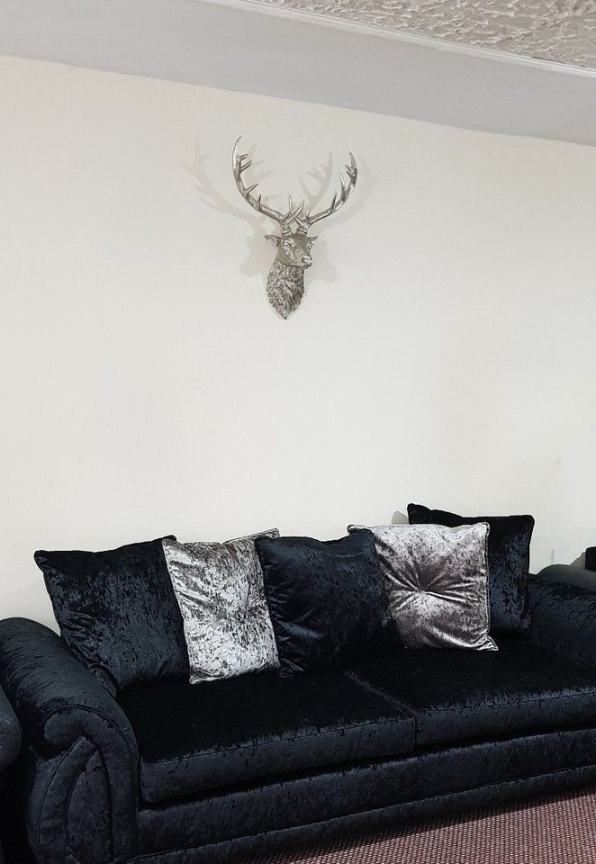 Large silver stag, wall art, animal head, stag head,large wall mounted ...