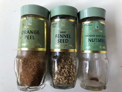 McCormick Schilling Green Label Spice Jar (3) Fennel Seed, Nutmeg ...