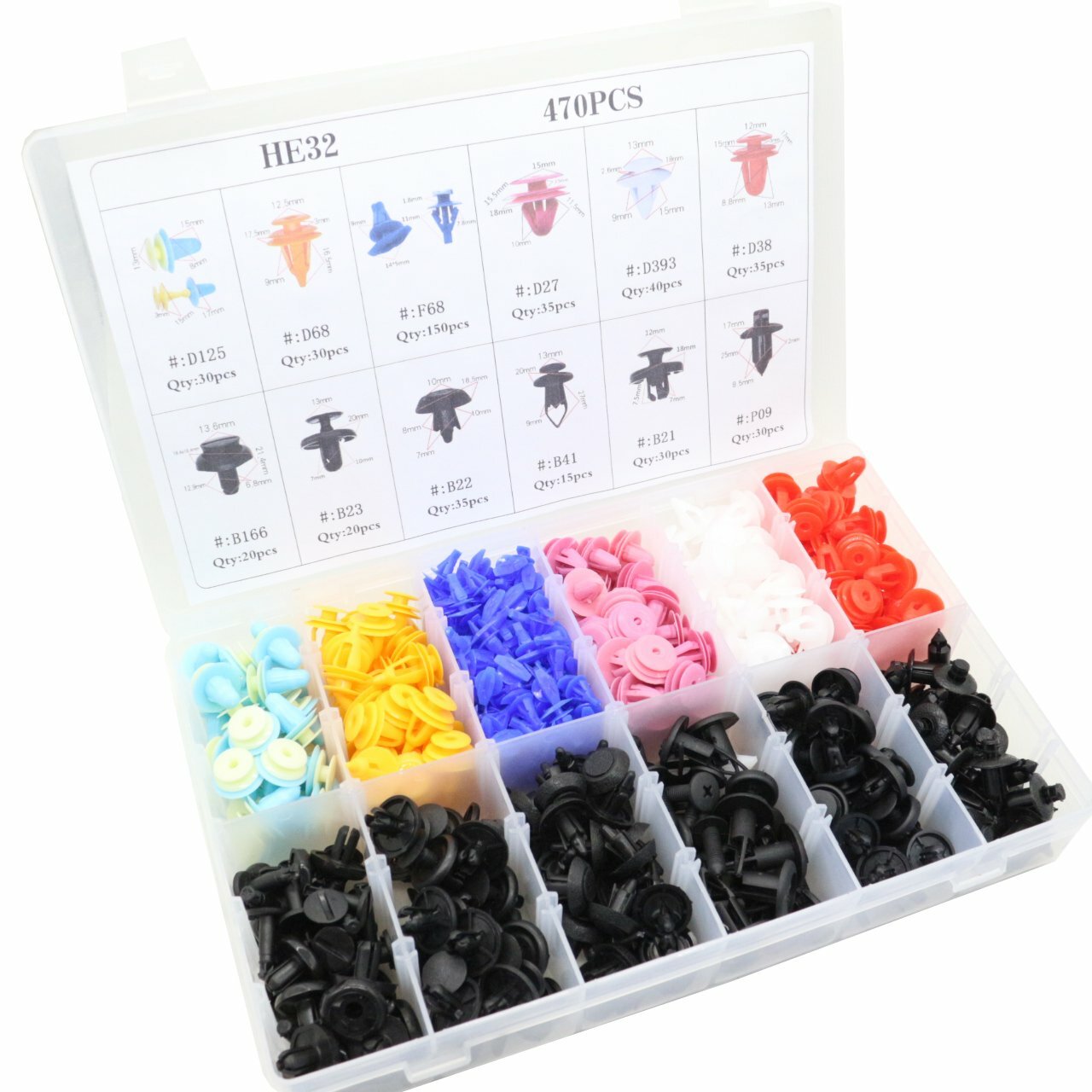 470pcs Auto Car Push Retainer Pin Rivet Trim Clip Panel Moulding ...