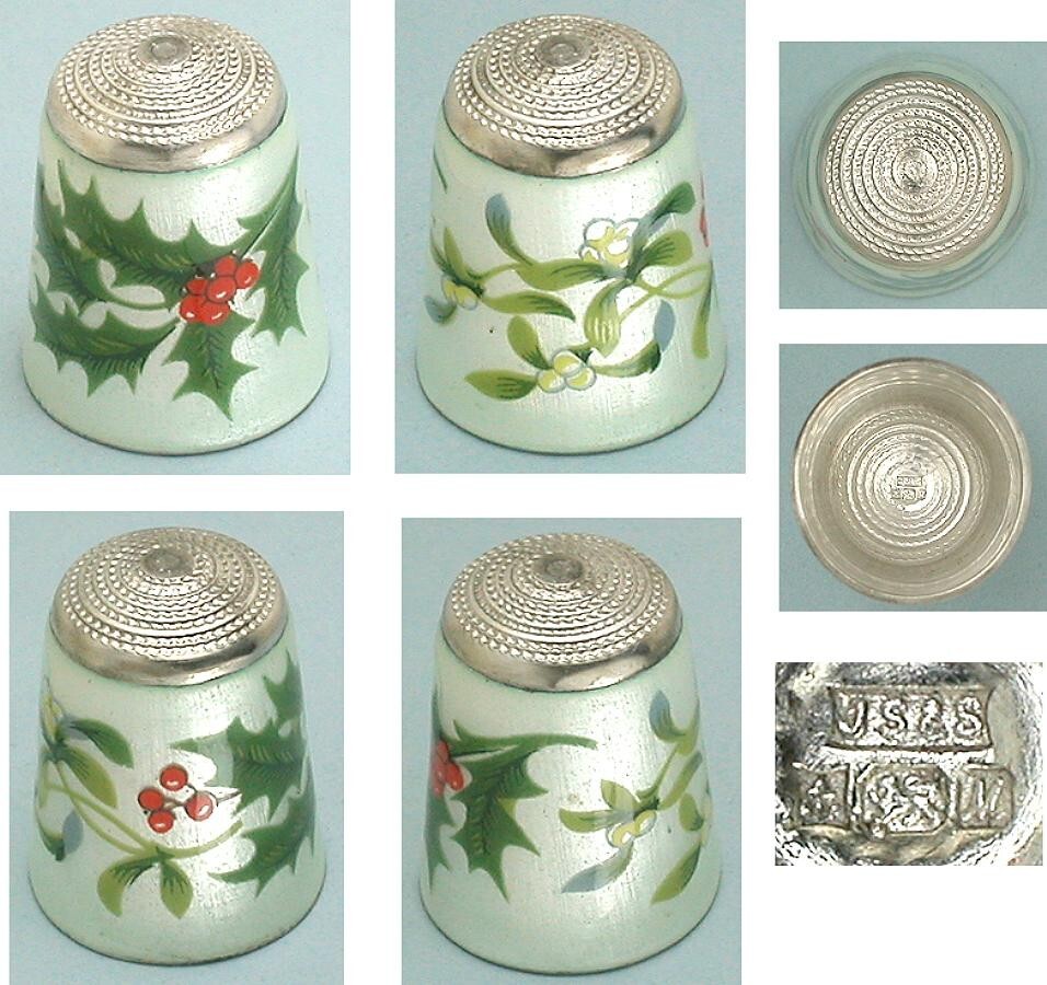 Vintage Enameled Sterling Silver Christmas Thimble * English ...