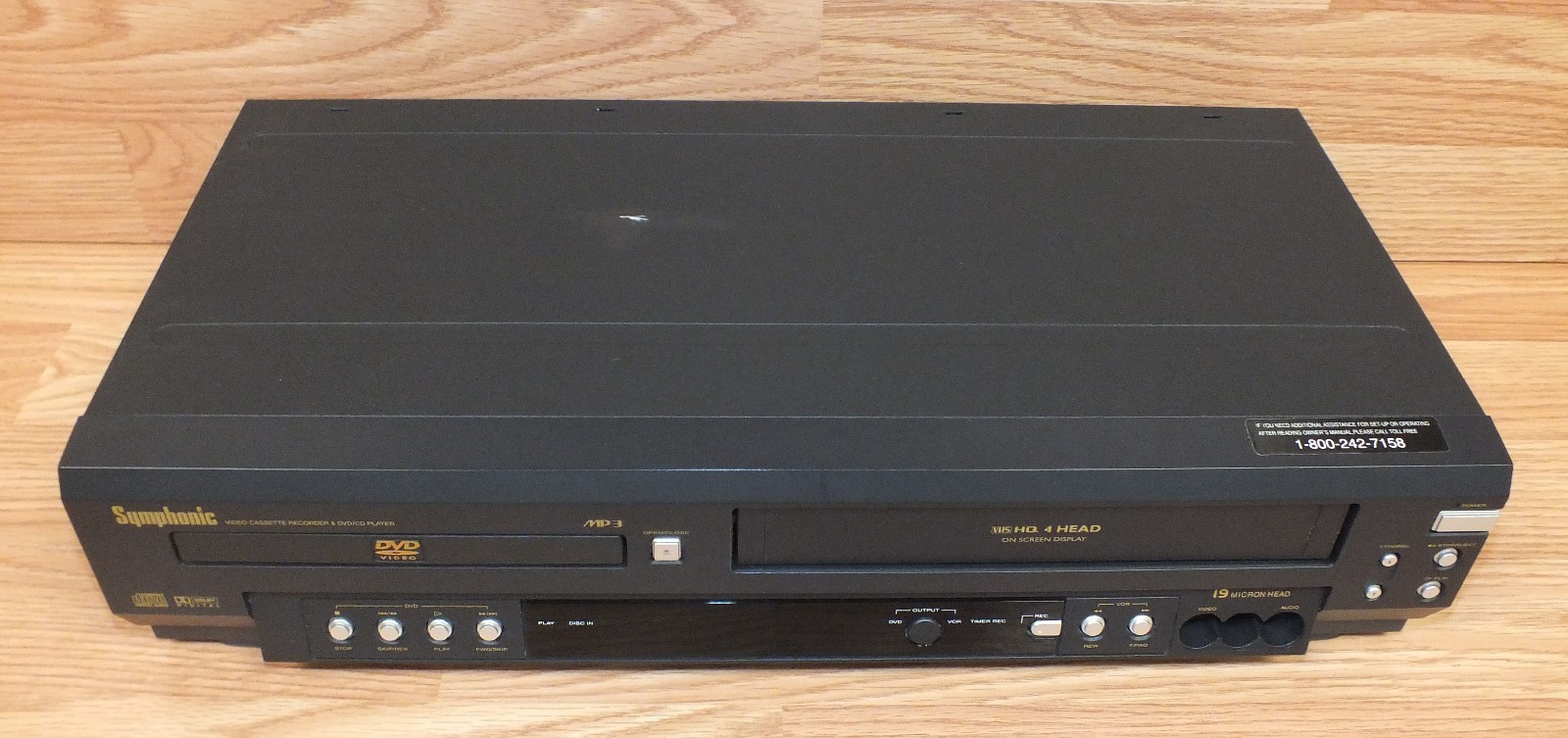 Genuine Symphonic (SD7S3) 19 Micron HQ 4 Head DVD VHS Combo Player w ...