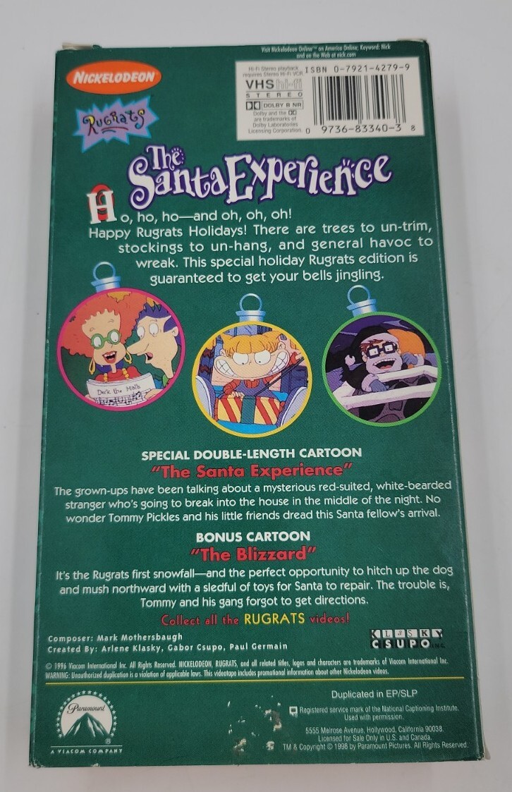 Rugrats La Experiencia De Santa Vhs