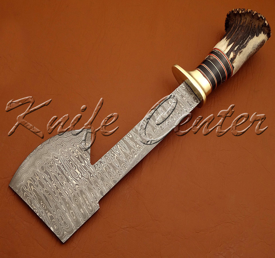 BEAUTIFUL CUSTOM HAND MADE DAMASCUS HUNTING TOMAHAWK AXE KNIFE HANDLE ...