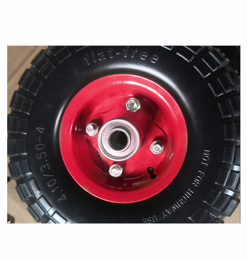 2 x 10" Hand Trolley Wheel 3.50-4 Solid Pneumatic Tyre Heavy Duty 16mm ...