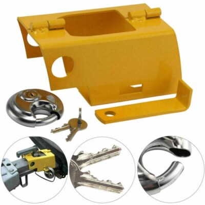 HEAVY DUTY COUPLING HITCH LOCK CARAVAN TRAILER TOWING TOW SECURITY ...