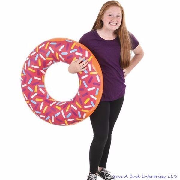 4 Assorted 32" Sprinkle Donut Inflatable Pool Party Decoration Float ...