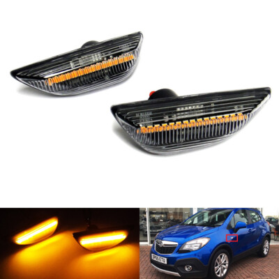 2x Clear Lens Side Indicator LED Repeater Light For Opel Vauxhall Mokka ...