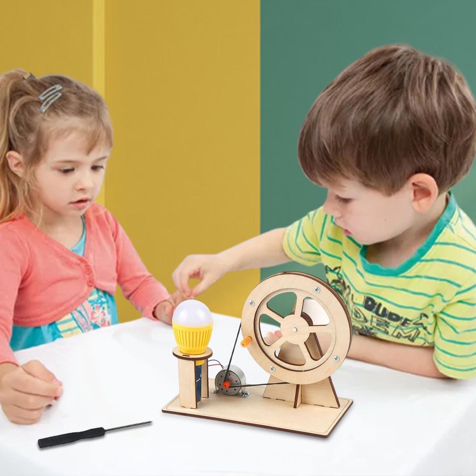 DIY Hand Generator Model Toy Kids Physics Electrical Experiment Kit ...