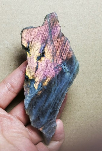 One Side Polished Nice Purple Flash Labradorite Slab Spectrolite Reiki ...