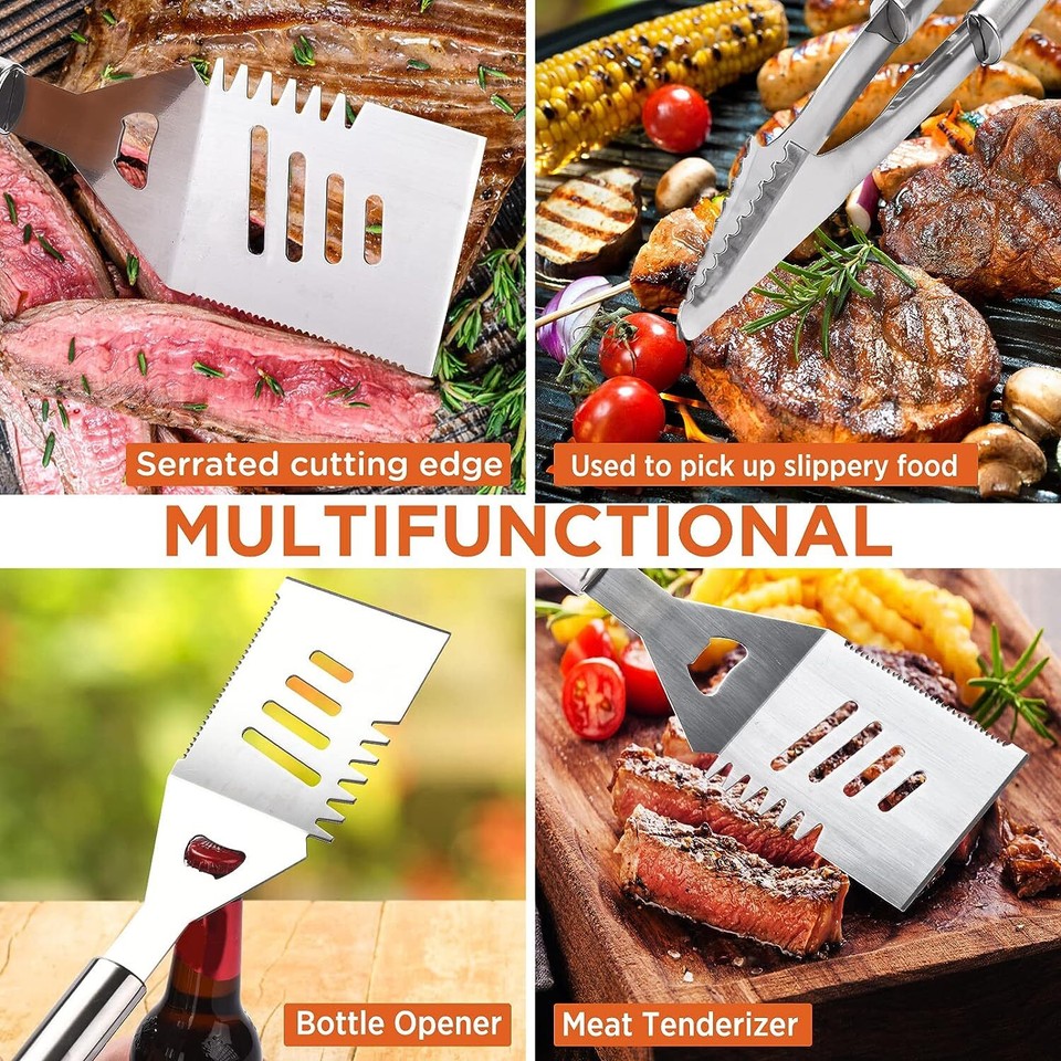Commercial Chef 25PC Barbeque Grill Accessories - Grill Tool Set ...