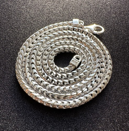 New Unisex Italian Sterling Silver 24" Long 3mm Franco Link Chain ...